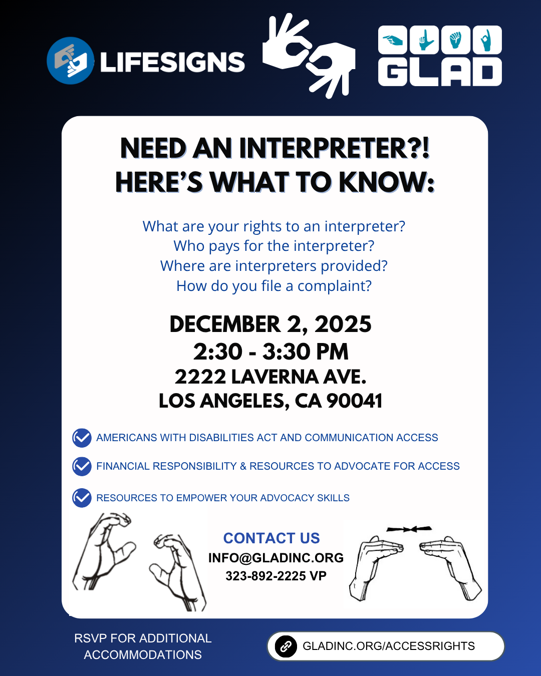 LIFESIGNS Access Rights Workshop | Dec 2 2025 - Greater Los Angeles ...